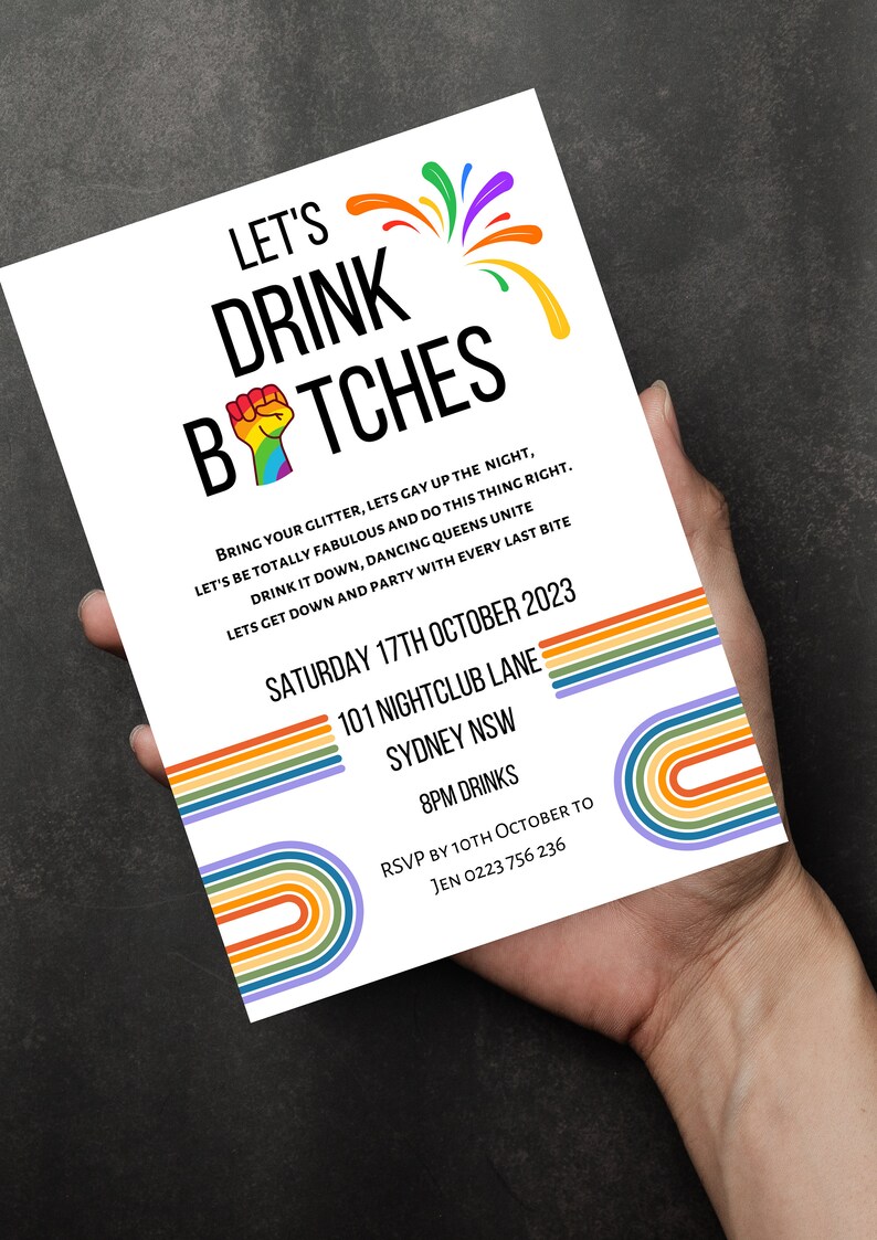 Invitación queer / Invitación al Orgullo / Invitación Gay / Celebración ...