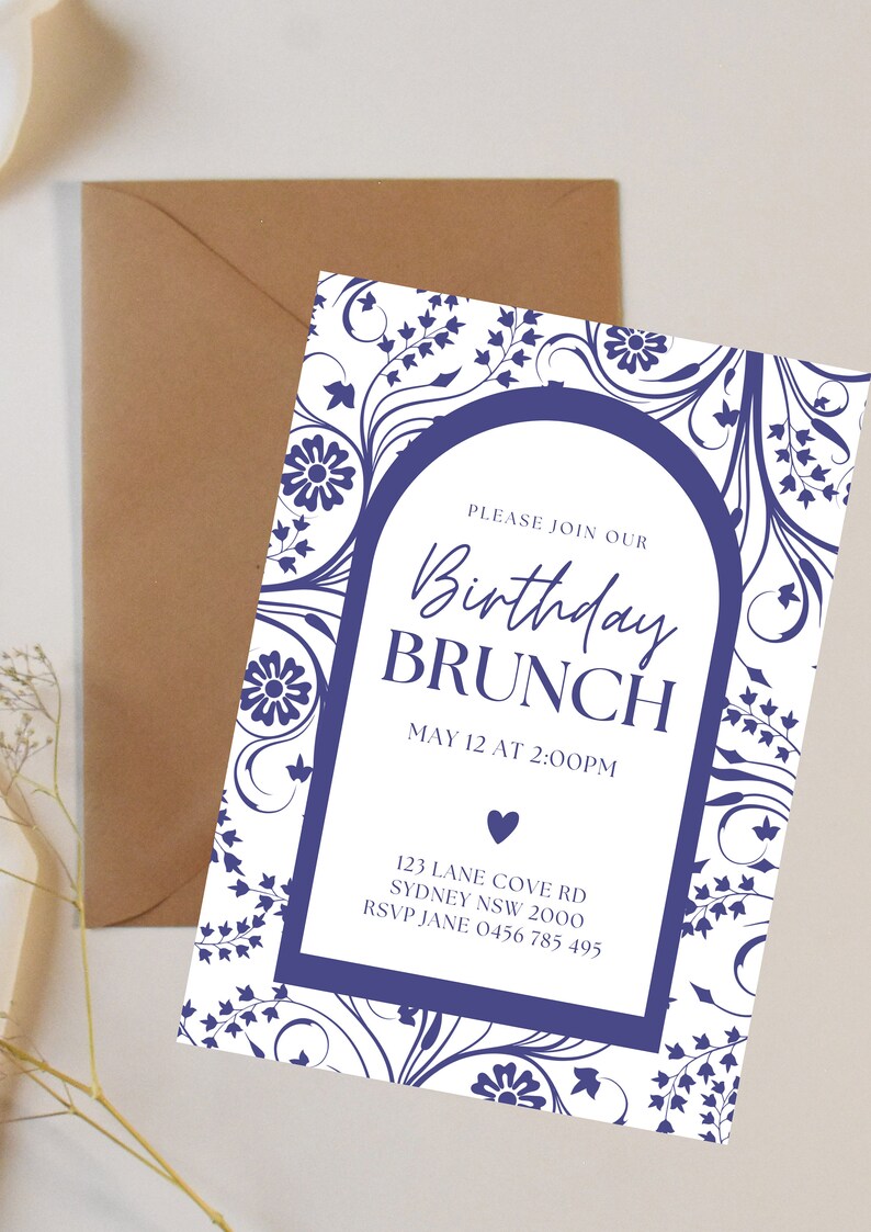 Brunch Menu Sunday Brunch Birthday Brunch Invitation Instant Download ...