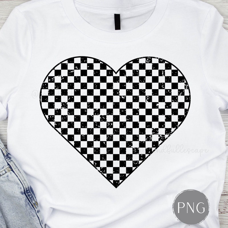 Checkered Heart - Etsy
