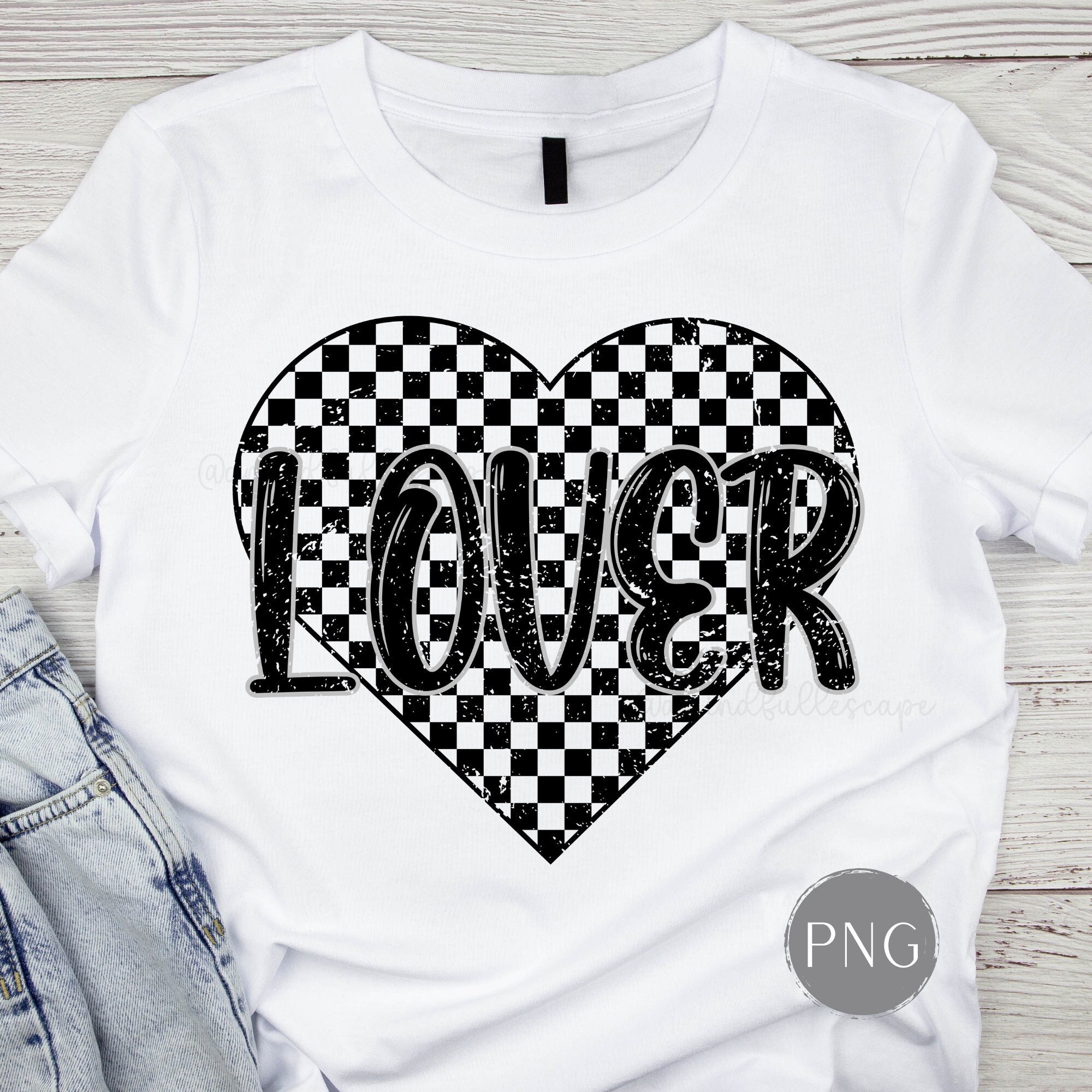 Checkered Heart Png, Love Png, Retro Valentine Png, Distressed Heart ...