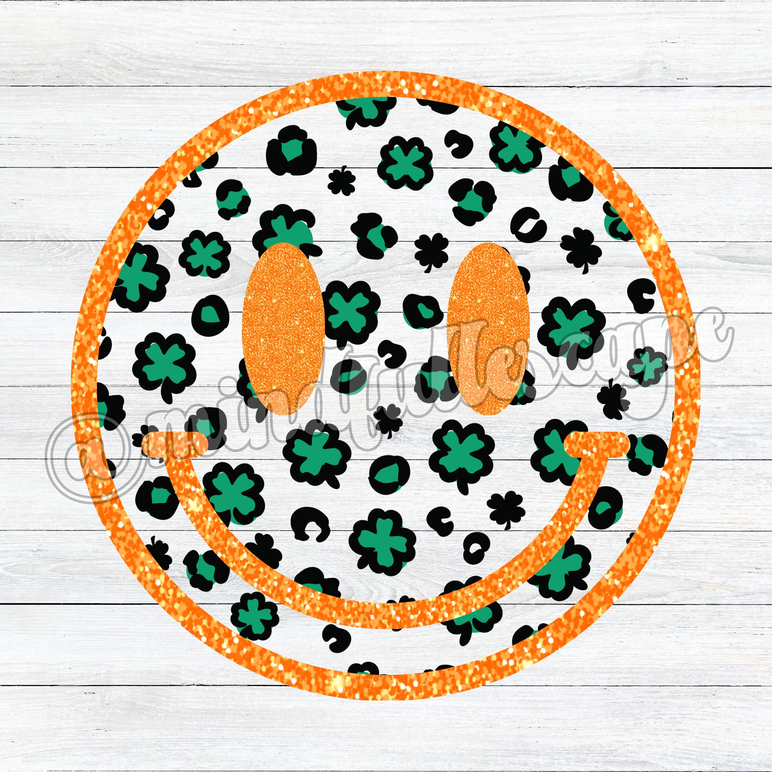 Clover Smiley PNG, St Patricks Smiley Face Shirt , Shamrock Smiley Face ...