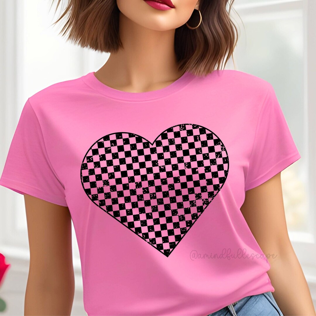 Checkered Heart Png, Retro Valentine Png, Distressed Heart Png ...