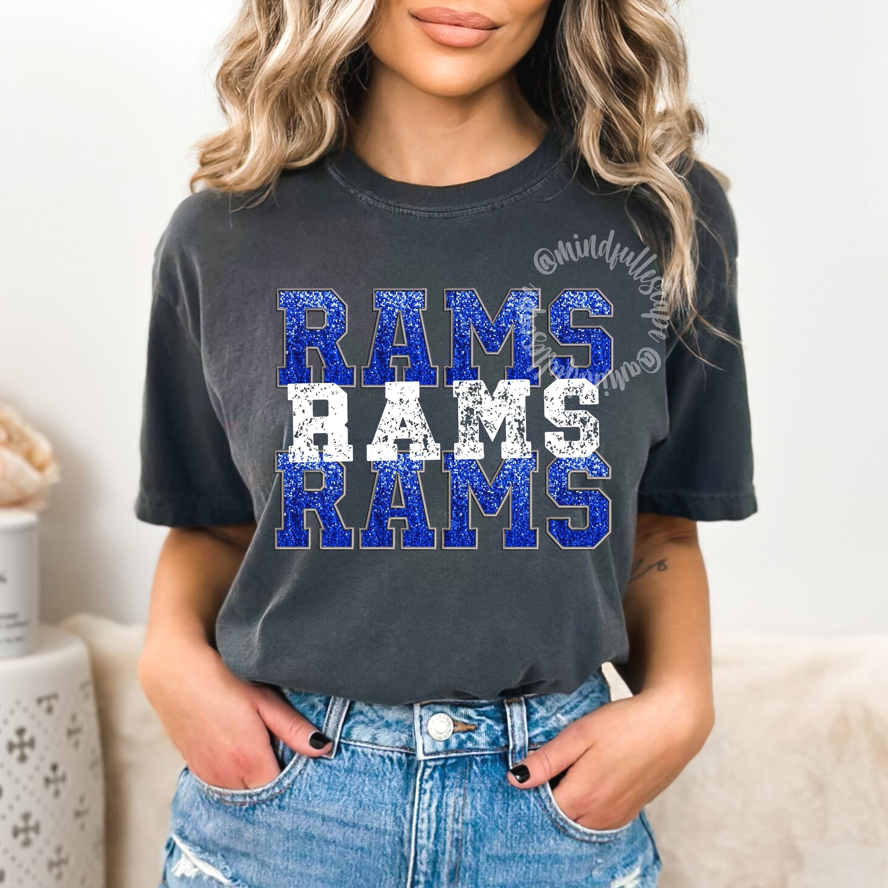 Rams PNG, Faux Sequins Letters, School Mascot Shirt Design, Team Spirit ...