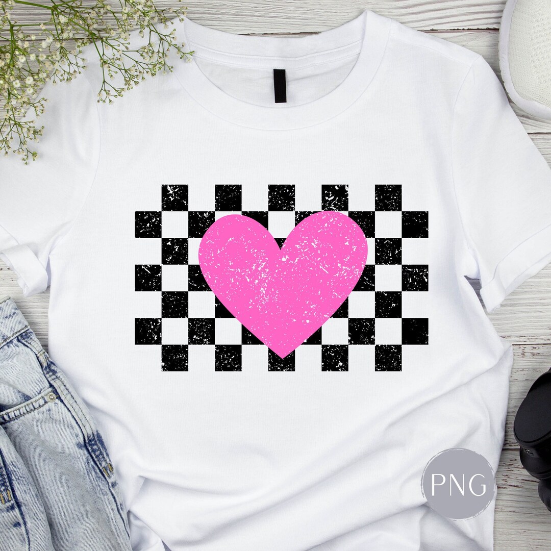 Checkered Heart Png, Retro Valentine Png, Distressed Heart Png, Love ...