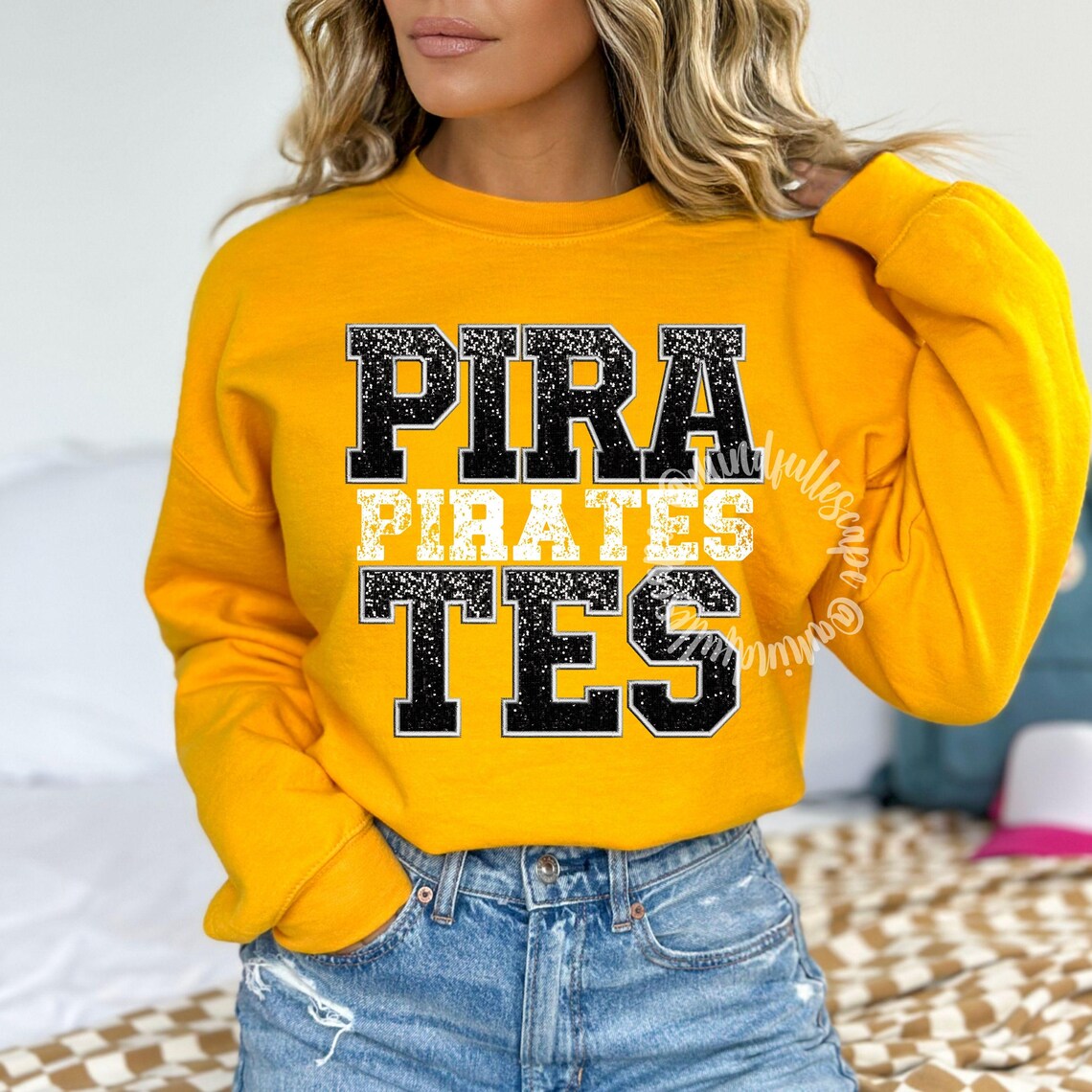 Pirates PNG, Sparkly Faux Sequins Letters, School Mascot Shirt Design ...