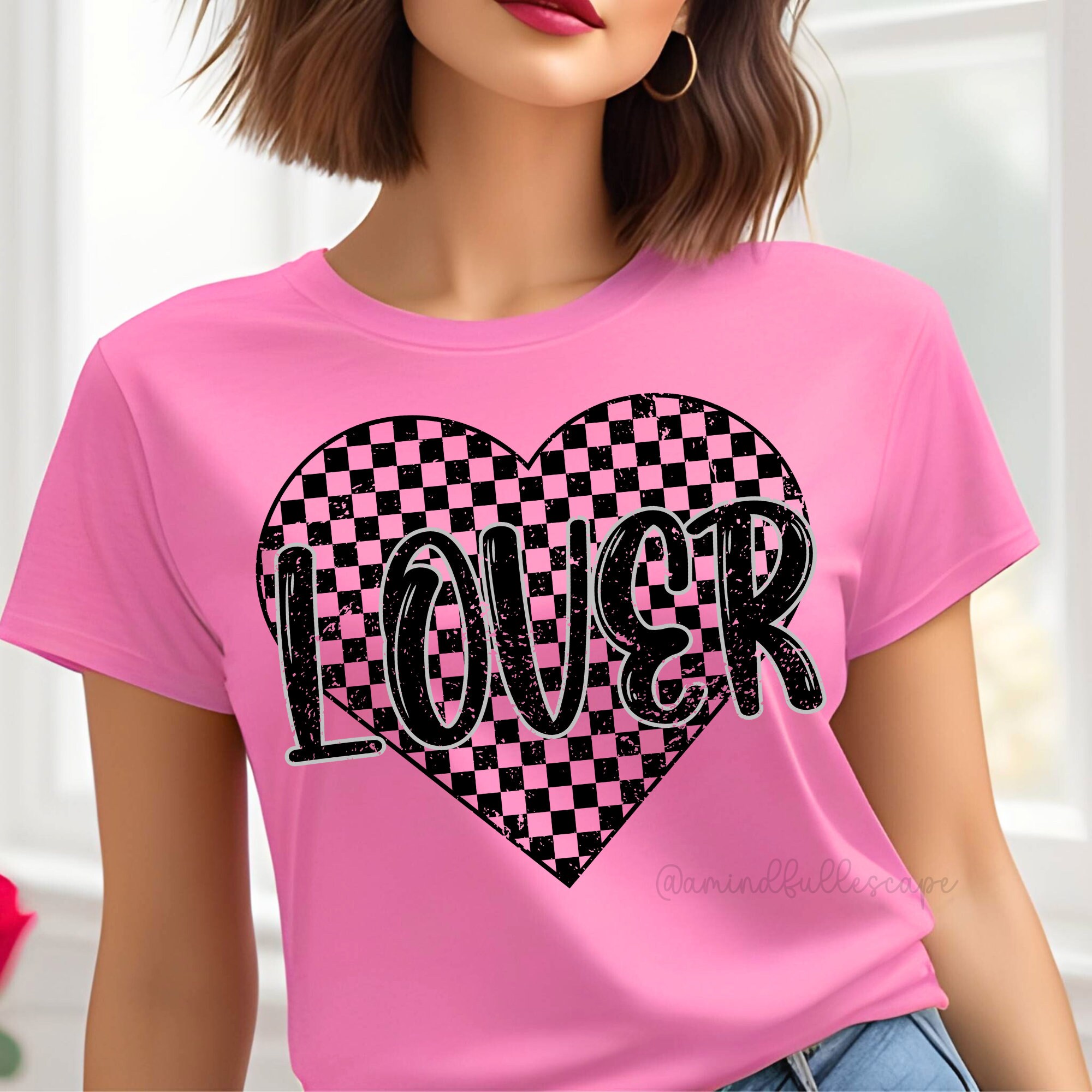 Checkered Heart Png, Love Png, Retro Valentine Png, Distressed Heart ...