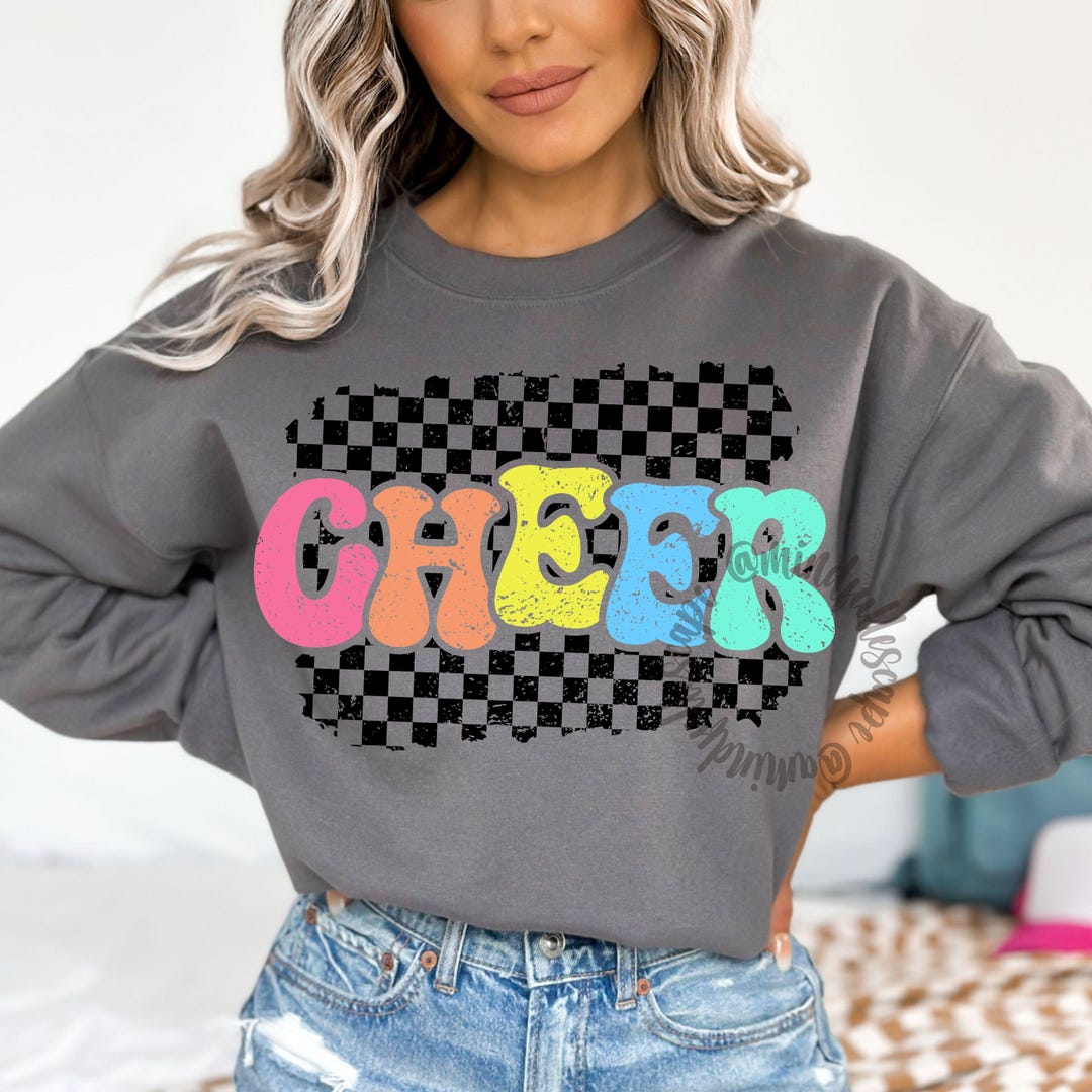 Cheer PNG, Cheer Checkered File, School Cheerleading Shirt Design ...
