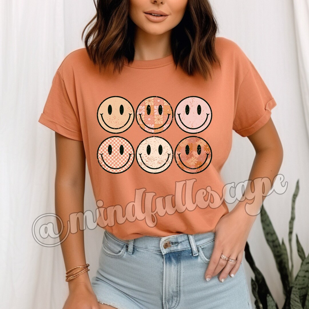 Distressed Groovy Smiley Face PNG, Smiley Face Shirt, Retro Smiley Face ...