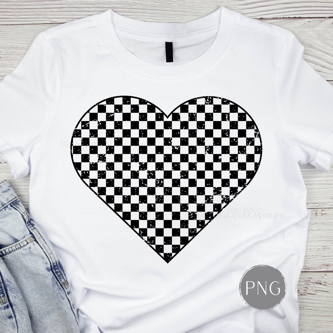 Distressed Checkered Heart Png, Retro Valentine Png, Love Png, Emo ...