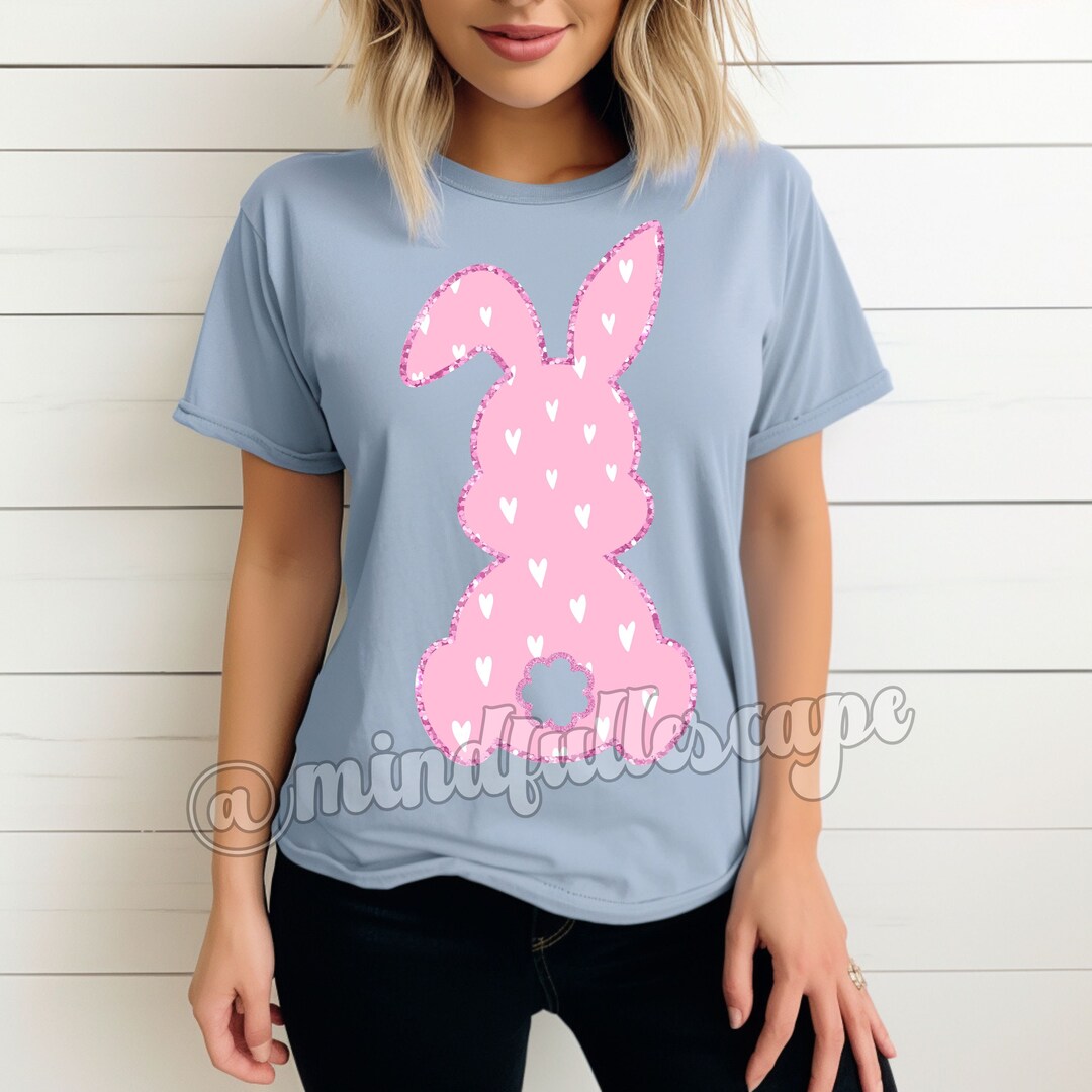 Easter Bunny Shirt Design, Glitter Bunny PNG, Sparkly Rabbit, Easter ...