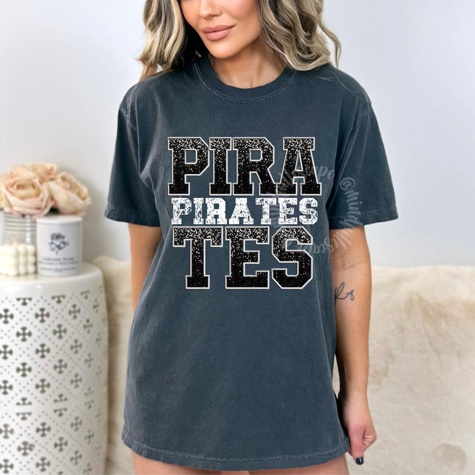 Pirates PNG, Sparkly Faux Sequins Letters, School Mascot Shirt Design ...