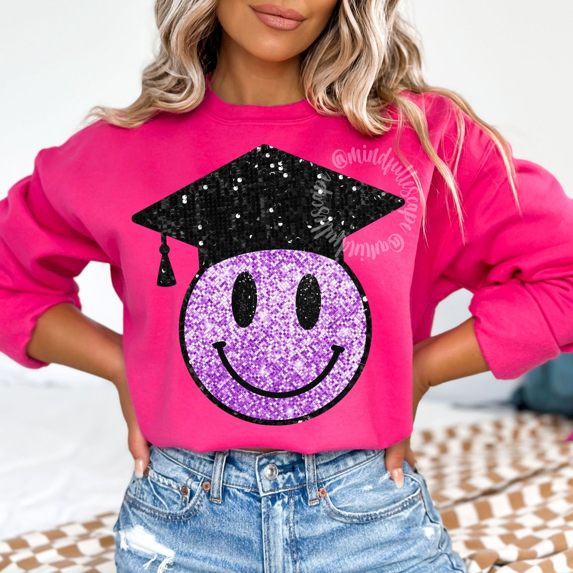 Grad Smiley PNG, Graduation PNG, Graduation Shirt Design, Purple Happy ...