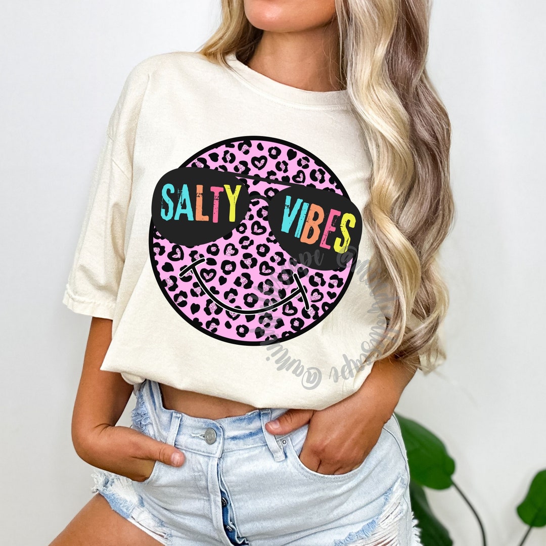 Salty Vibes PNG, Summer Smile Face PNG, Beach Vibes Shirt Design ...