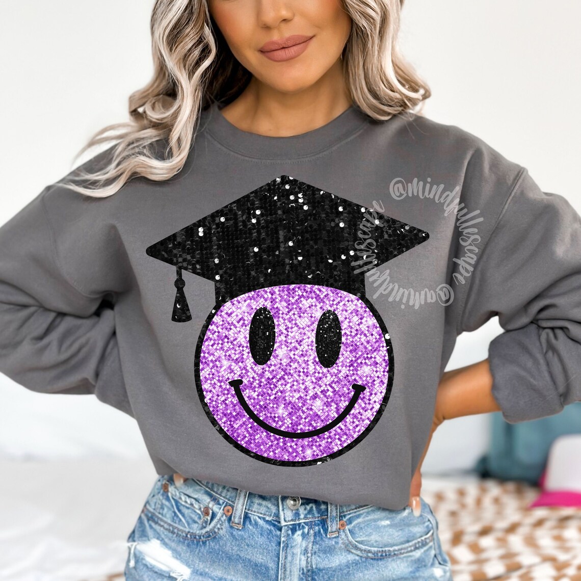 Grad Smiley PNG, Graduation PNG, Graduation Shirt Design, Purple Happy ...
