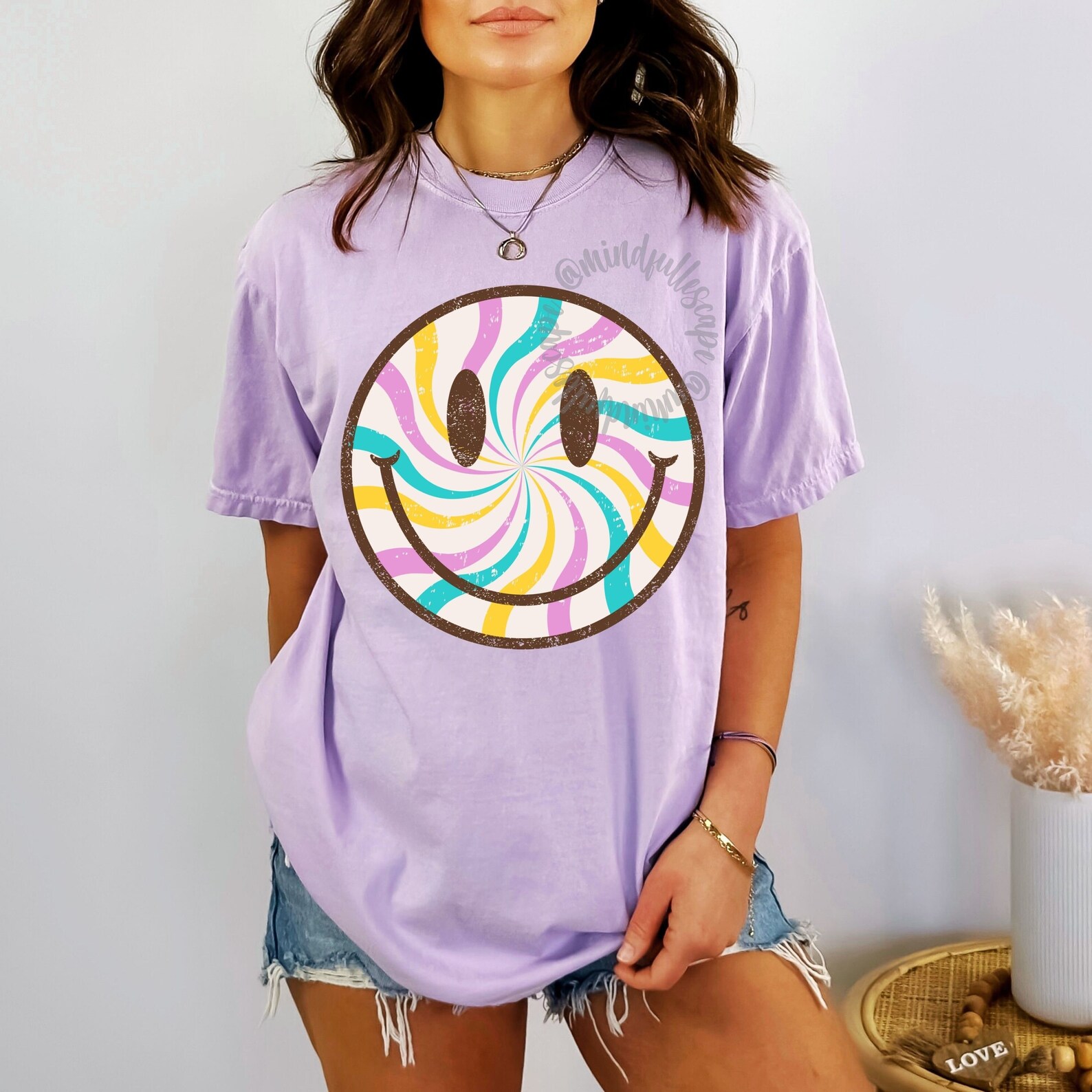 Groovy Summer Happy Face PNG, Smiley Face Shirt Design, Distressed ...