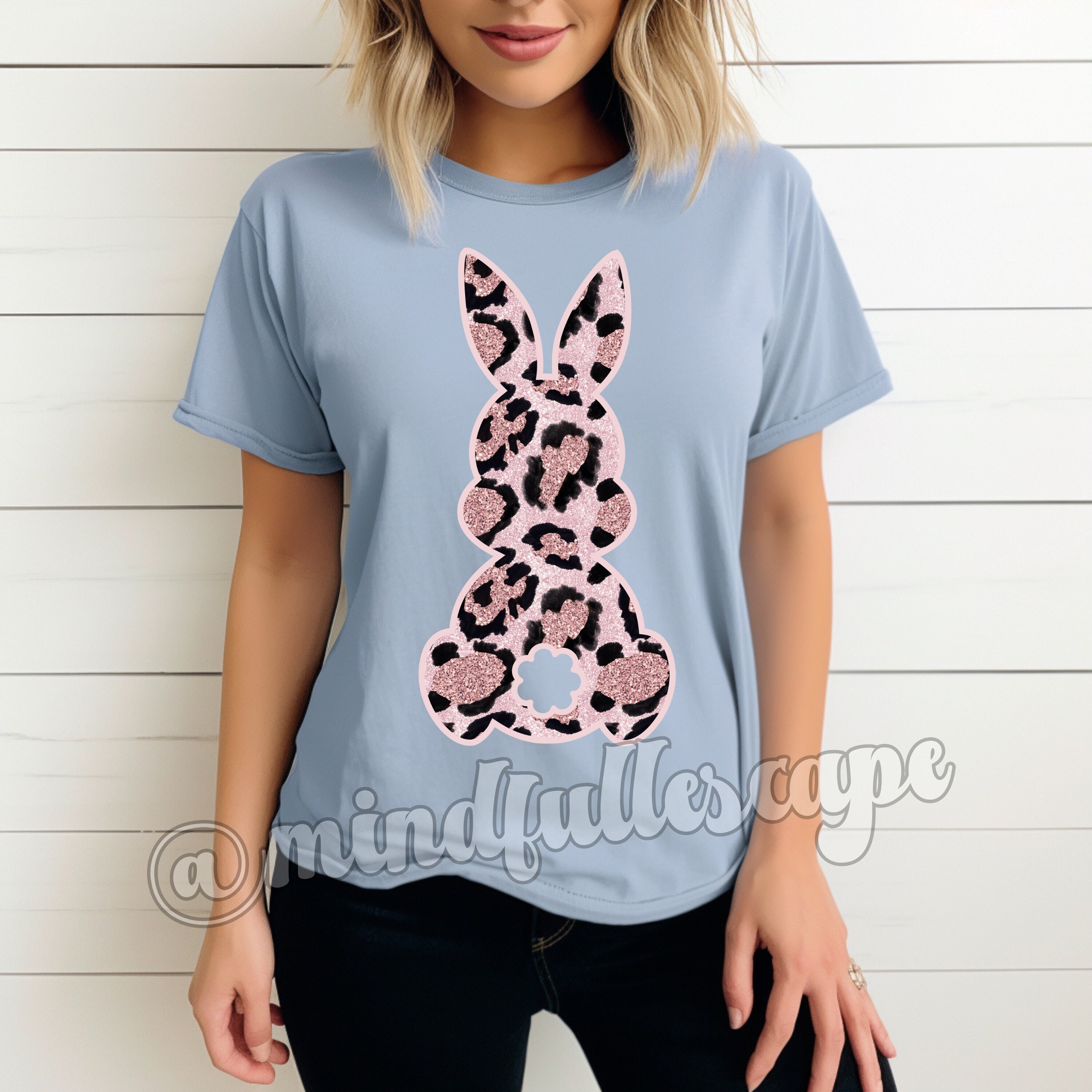 Glitter Leopard Print Bunny PNG, Easter Bunny Shirt Design, Sparkly ...