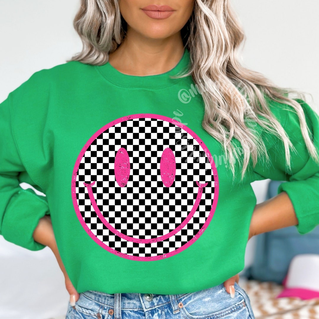 Checkered Groovy Smiley Face PNG, Smiley Face Shirt, Retro Smiley Face ...
