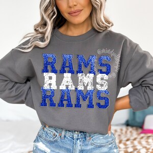 Rams PNG, Faux Sequins Letters, School Mascot Shirt Design, Team Spirit ...