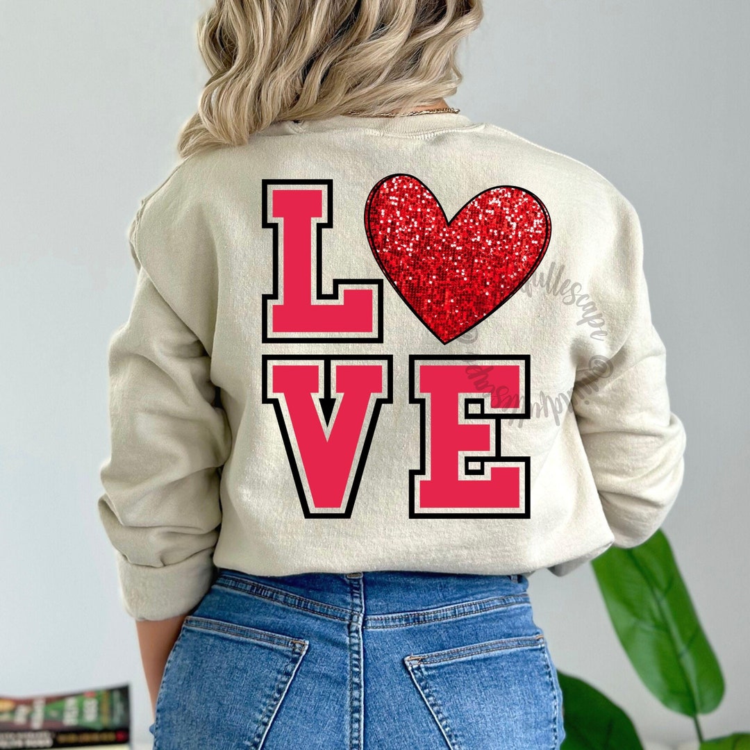 LOVE PNG, Retro Valentines Shirt Design, Sparkly Glitter Heart Png ...