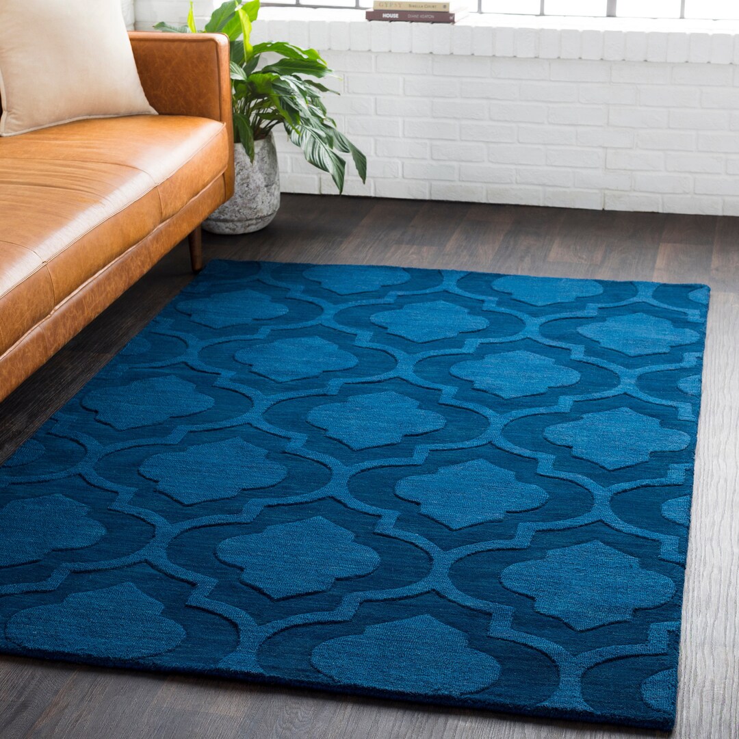 Hand-woven Tone-on-tone Moroccan Trellis Wool Rug Area Rug for Bedroom ...