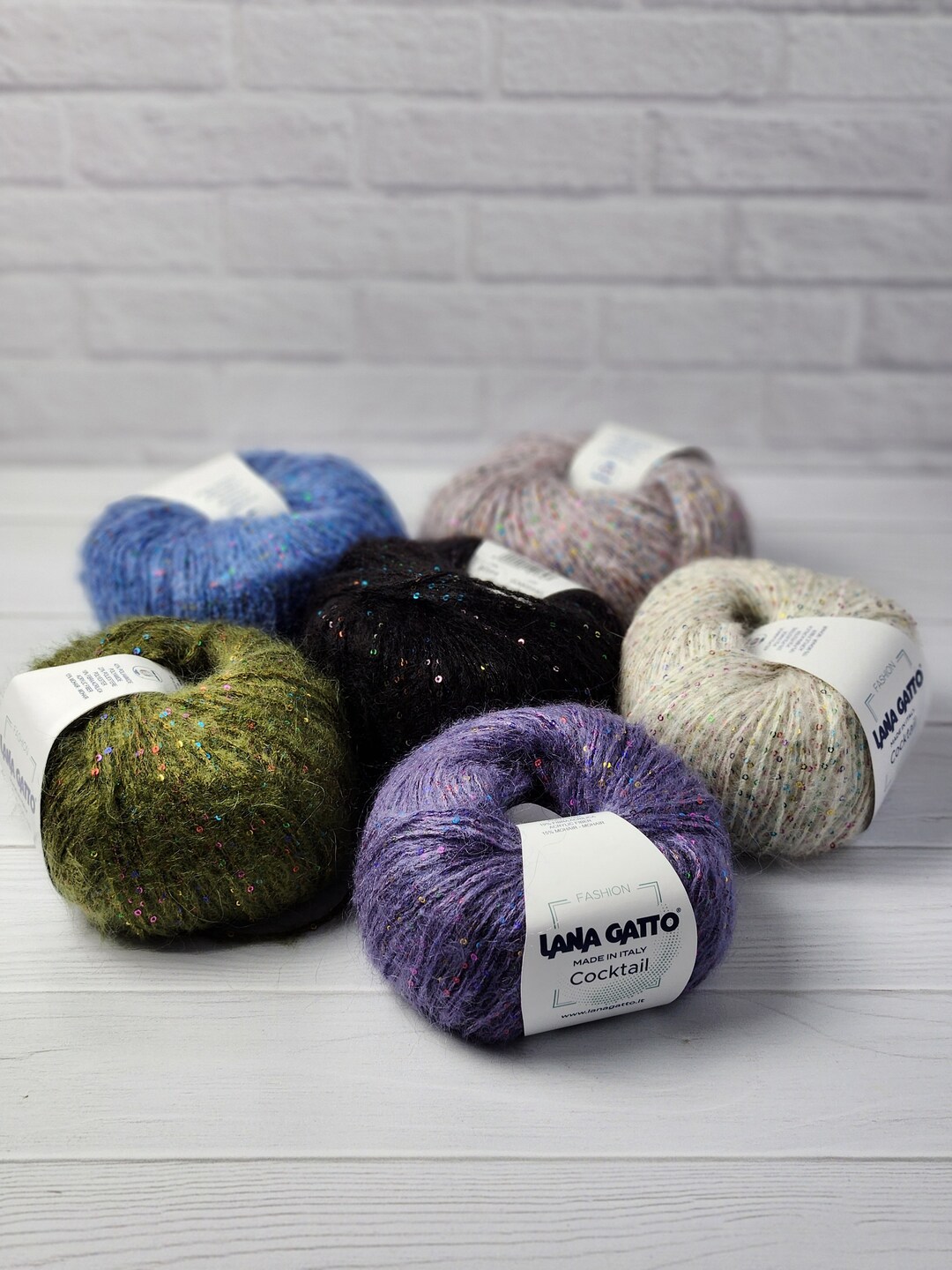 Lana Gatto Mohair COCKTAIL Yarn With Colorful Sequins - Etsy