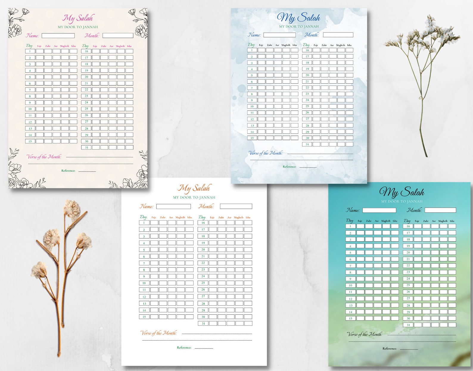 Salah Tracker, Daily Salah Tracker for Kids and Adults, Muslim Prayer ...