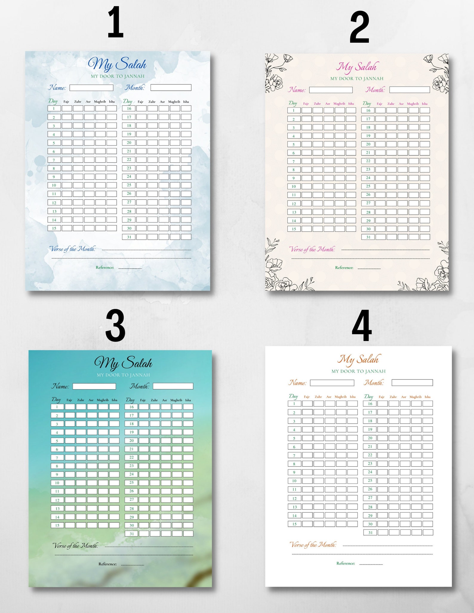 Salah Tracker, Daily Salah Tracker for Kids and Adults, Muslim Prayer ...