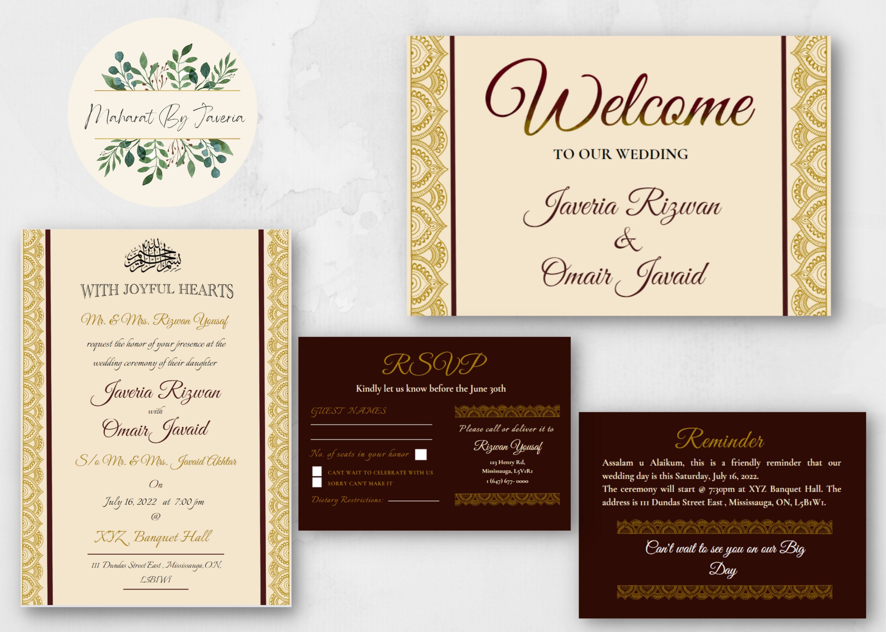 Buy Wedding Invite for Pakistani Indian Wedding, Barat, Walima, Shaadi ...