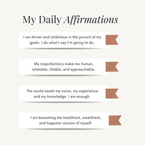Daily Affirmations Template (printable PDF) - Etsy