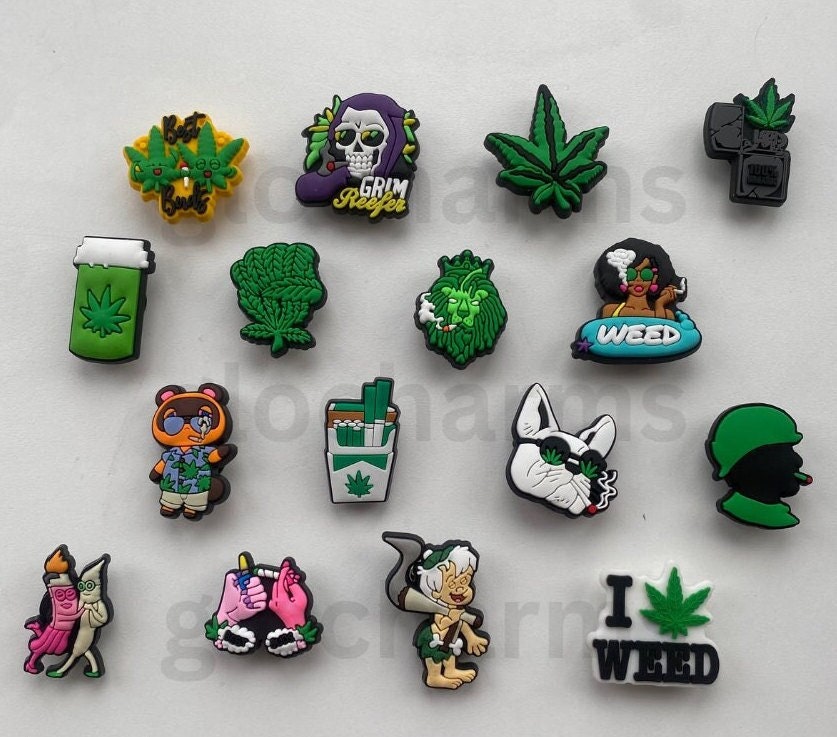 Weed Leaf Croc Charm Pvc Shoe Aceessories Croc Charms Funny, 57% OFF