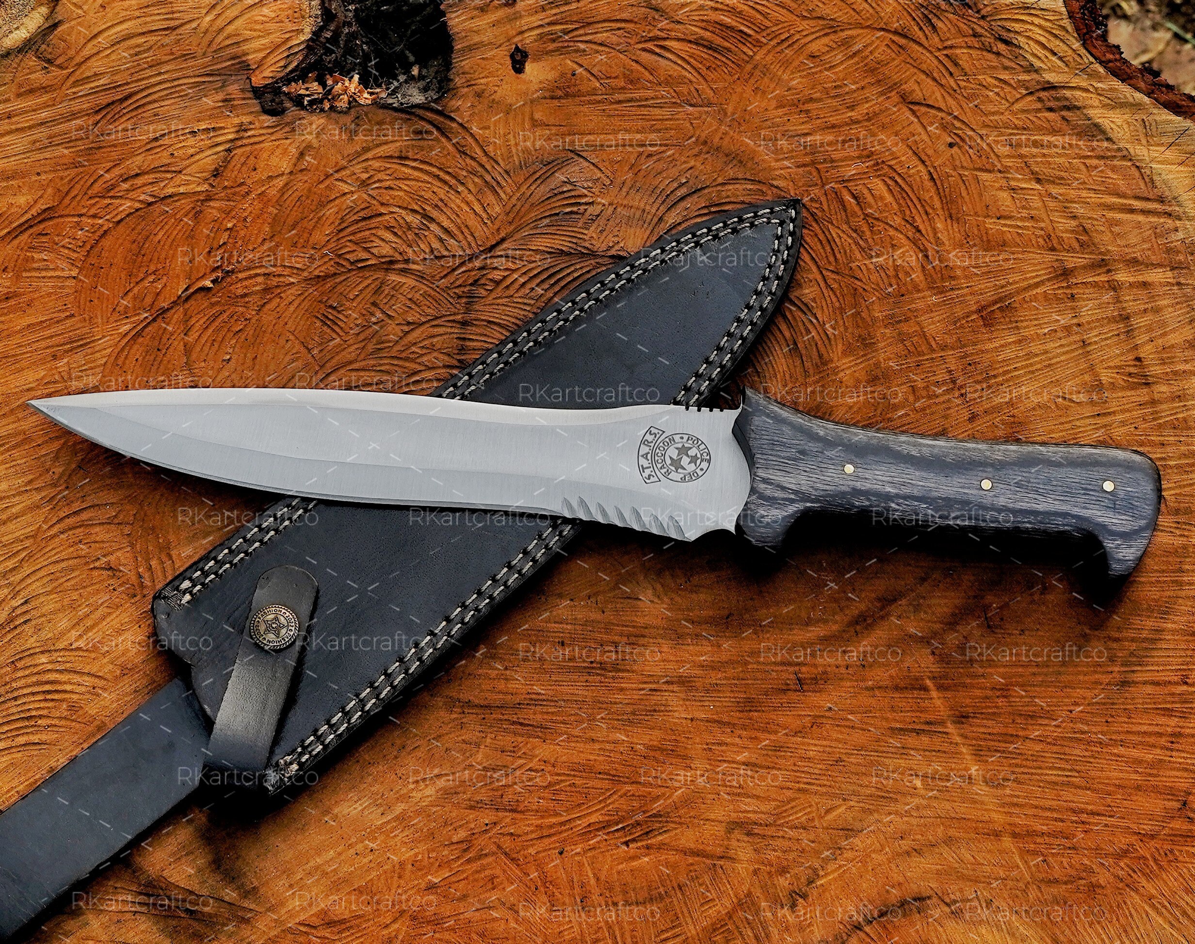 Handmade RE4 Leon Kennedy's Knives, Spring Steel Bowie Knife, Gift for ...