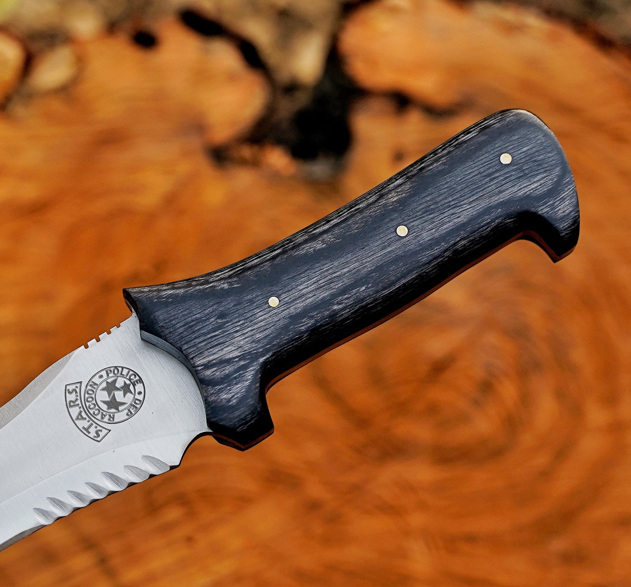 Handmade RE4 Leon Kennedy's Knives, Spring Steel Bowie Knife, Gift for ...