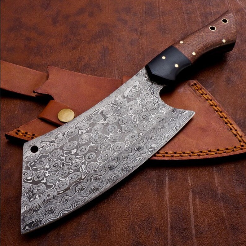 Handmade Damascus Steel Cleaver Chopper Chef Kitchen Knife Heavy Duty ...