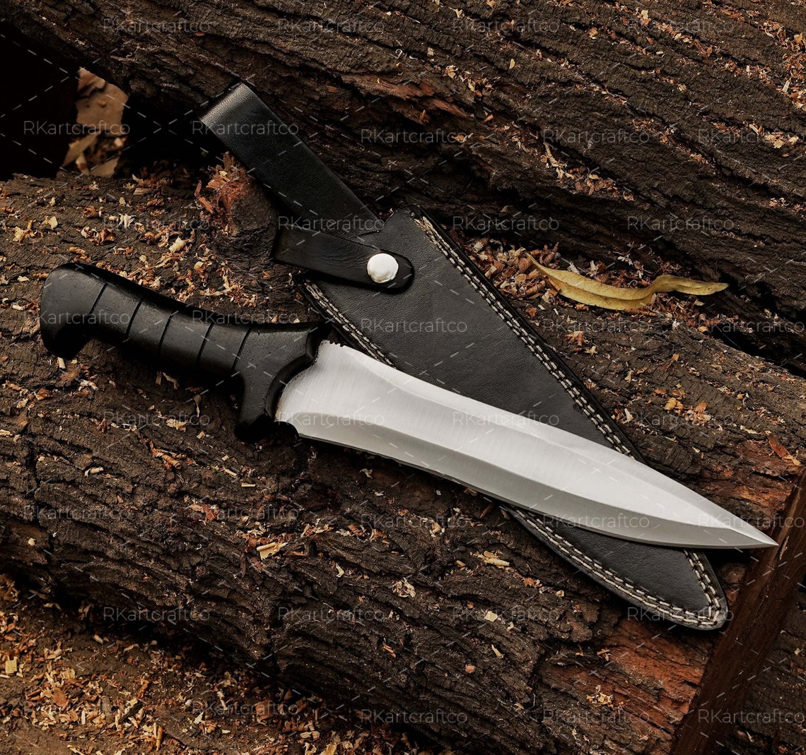 RE4 Leon Kennedy Custom Handmade D2 Steel Full Tang Movie Replica Bowie ...