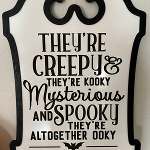 Kooky Sign, Addams, Wednesday, Family, Halloween, Creepy - Etsy
