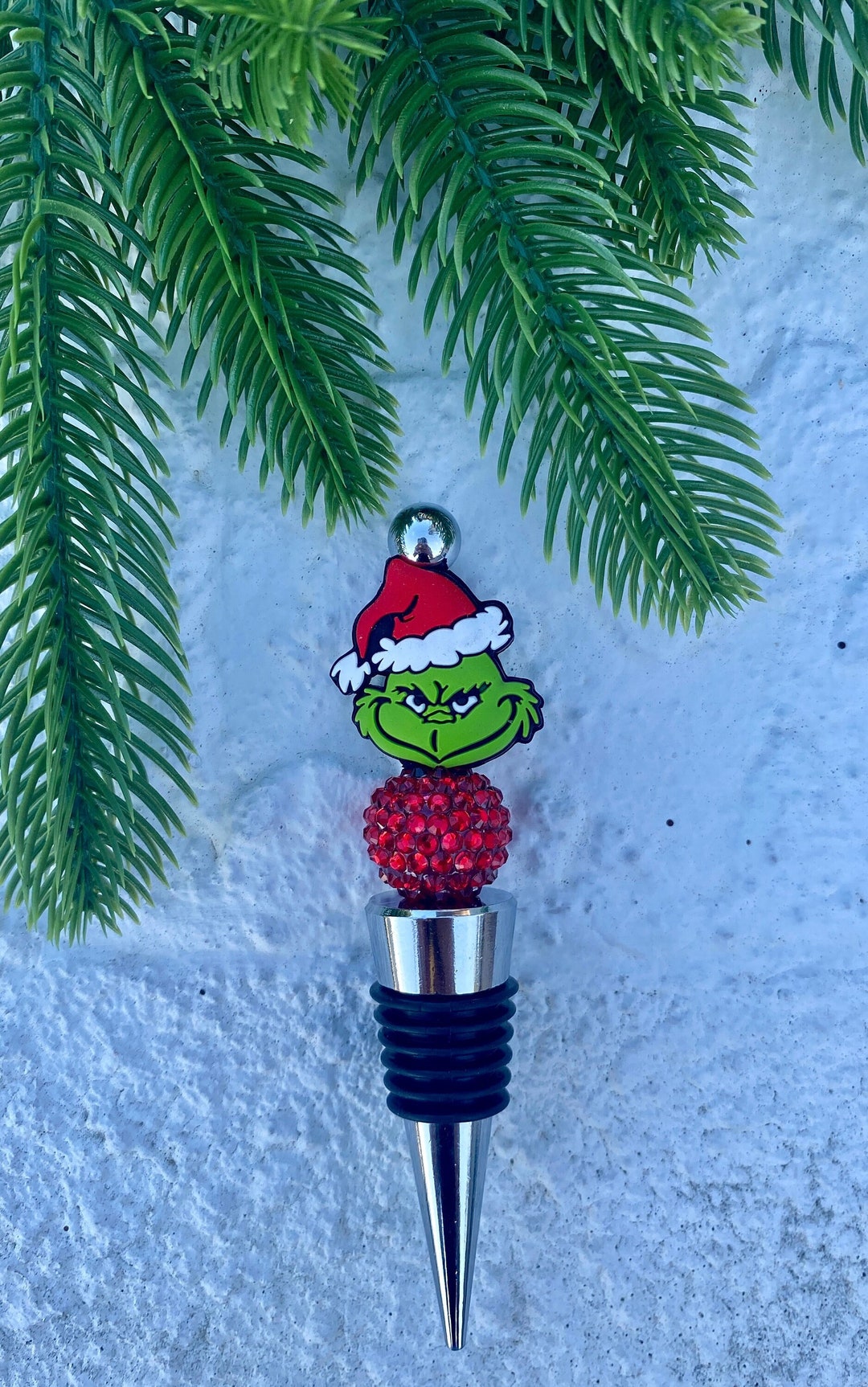Beaded Wine Stopper, Wine, Grinch, Bling, Gifts for Drinkers, Christmas ...