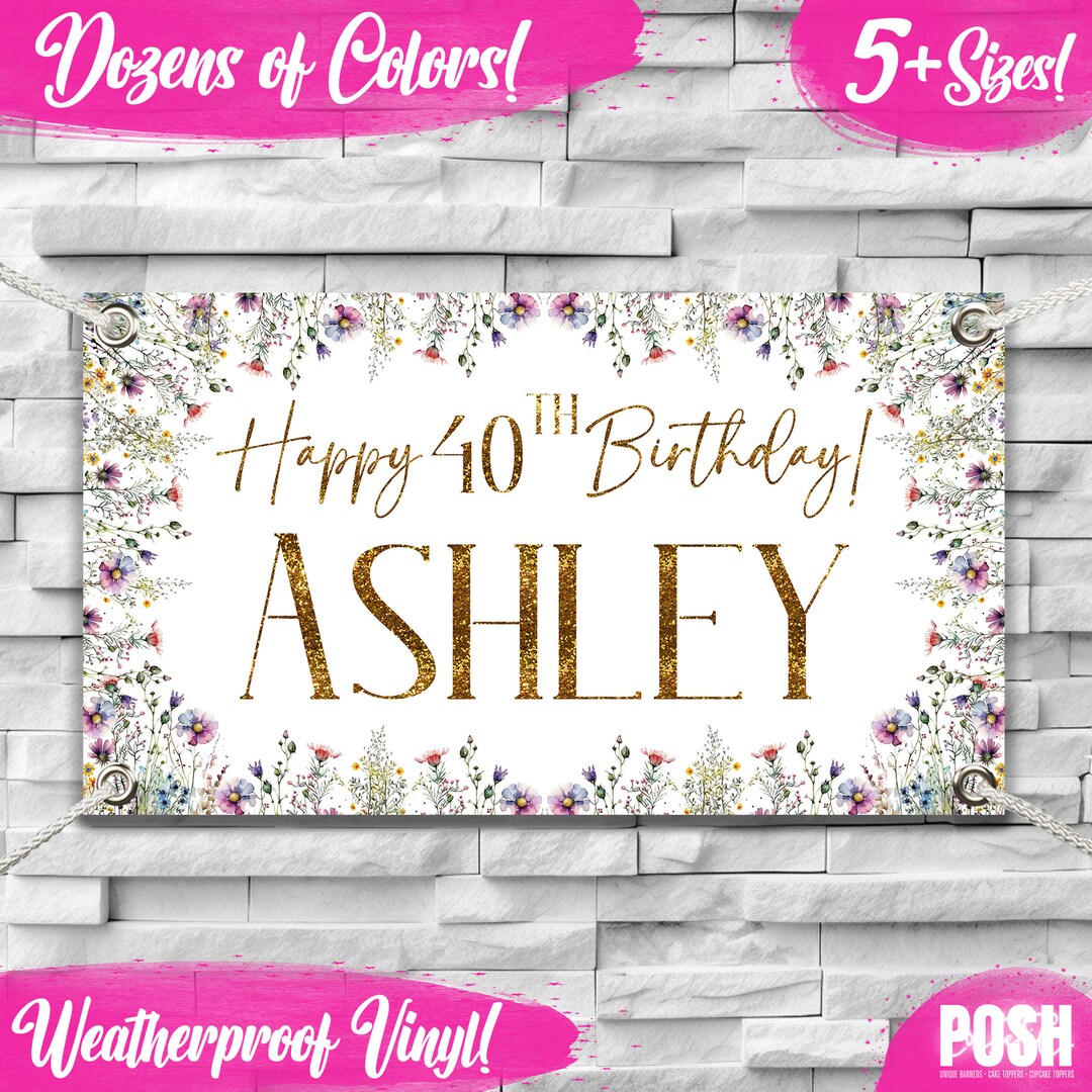 40TH BIRTHDAY BANNER | 40th Birthday, 40, 40th, Banner, Custom Banner ...