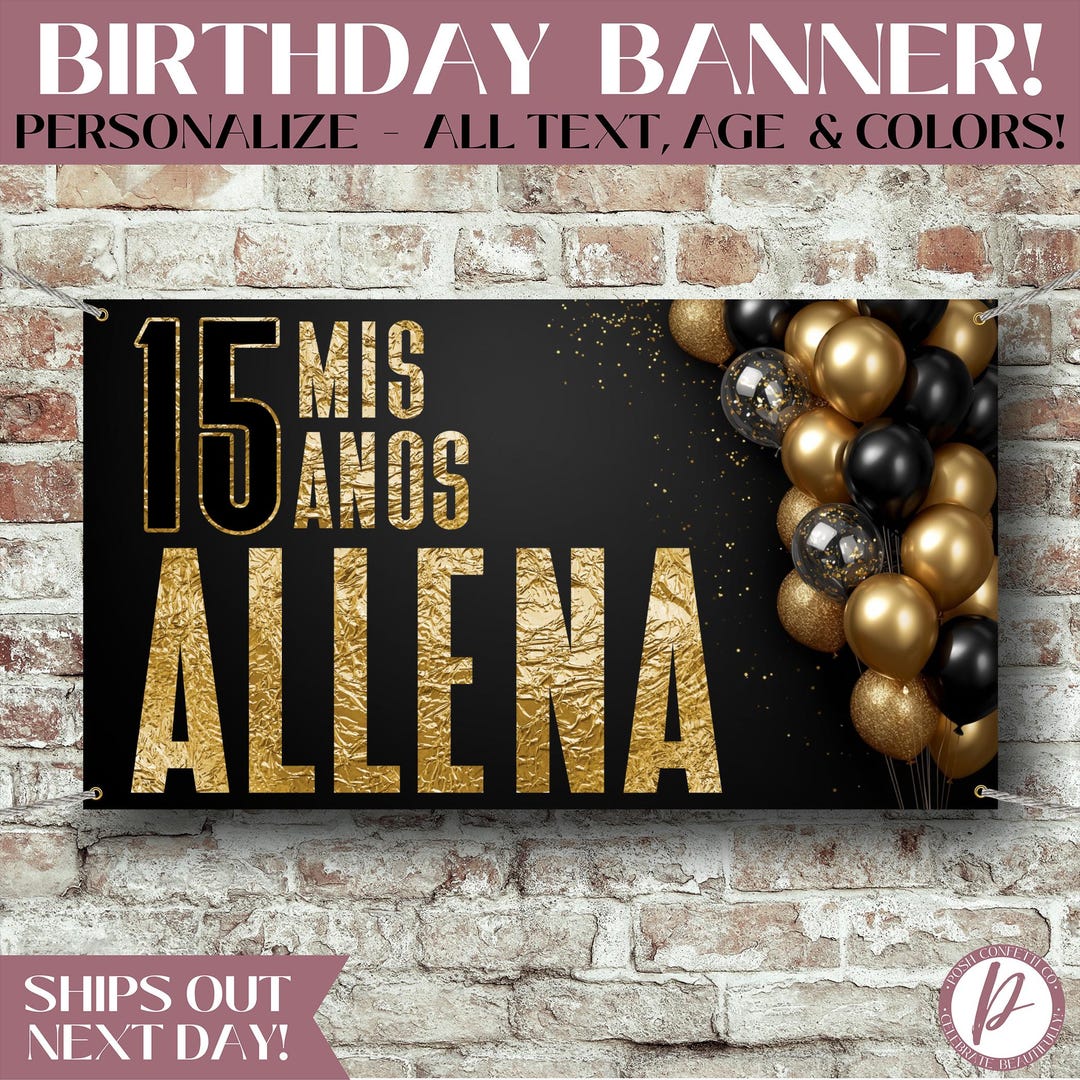 ELEGANT QUINCEAÑERA BANNER | Quince | 15th Birthday Party Decor ...