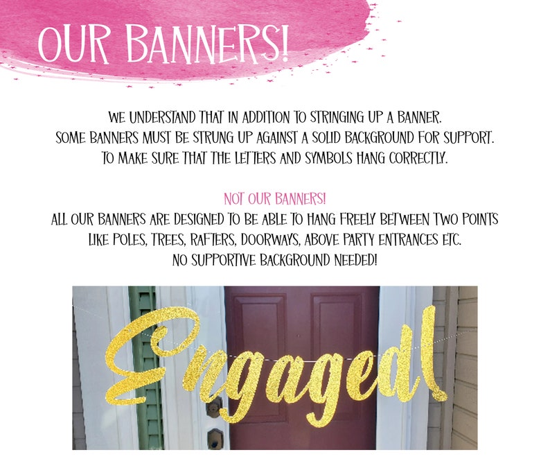 CUSTOMIZABLE ENGAGED Banner Engagement Banner Wedding Banner - Etsy