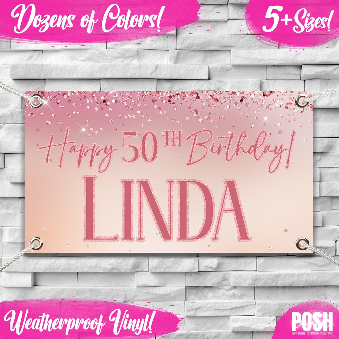 50TH BIRTHDAY BANNER | 50th Birthday, 50, 50th, Banner, Custom Banner ...