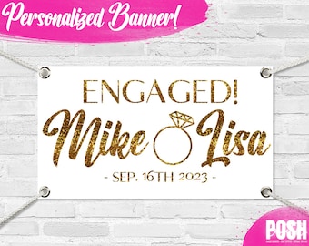 Custom Congratulations Banner Engagement Party Decorations - Etsy