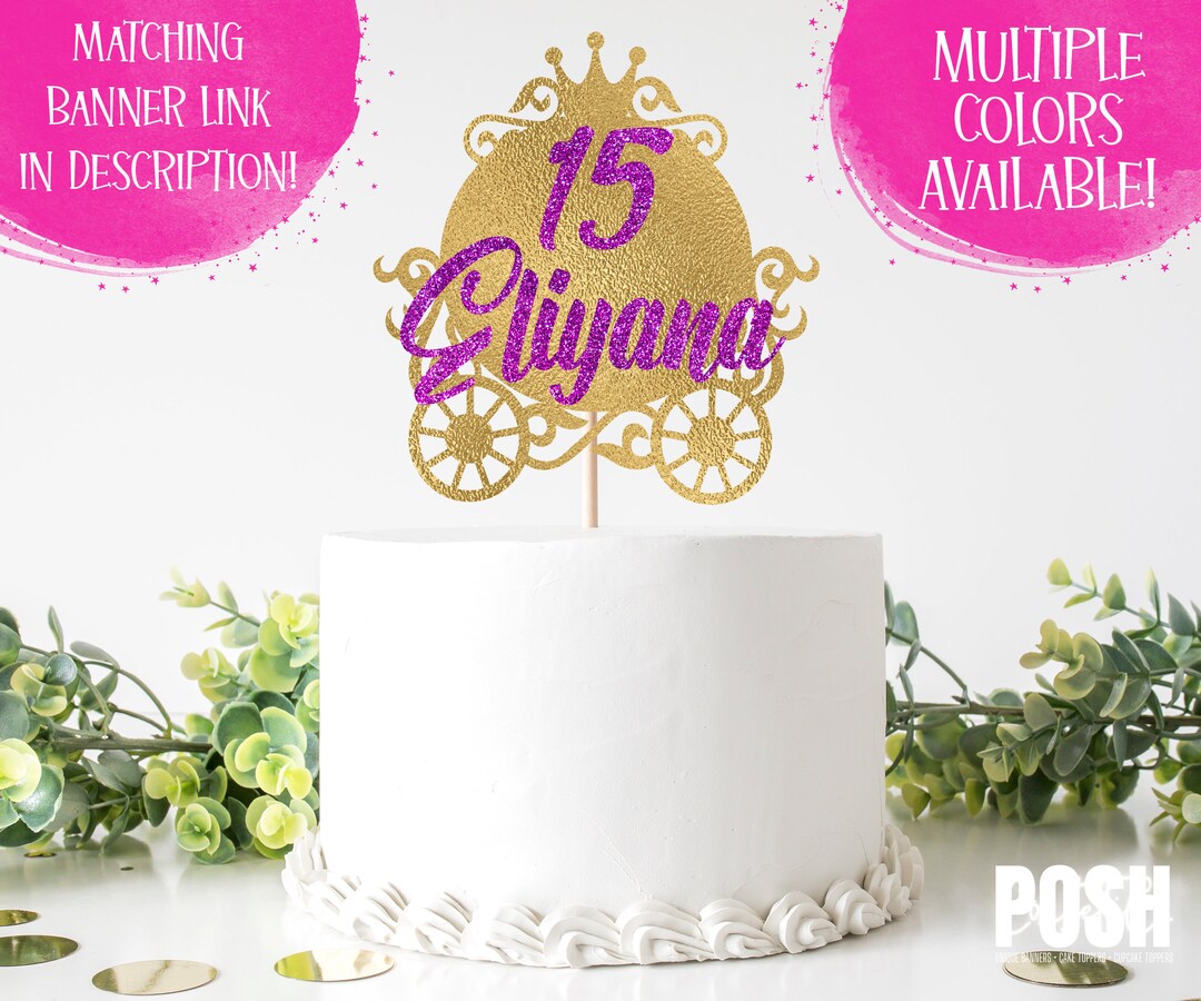 PERSONALIZED CAKE TOPPER Princess Carriage Cake Topper, Princess ...