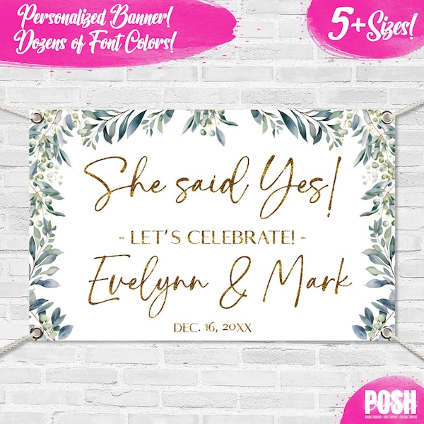 She Said Yes Banner - Etsy
