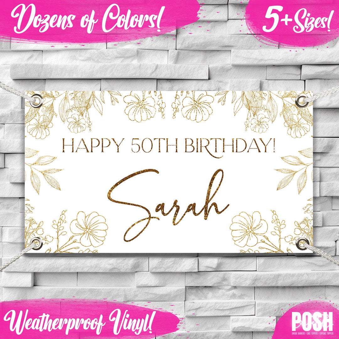 50TH BIRTHDAY BANNER | 50th Birthday, 50, 50th, Banner, Custom Banner ...