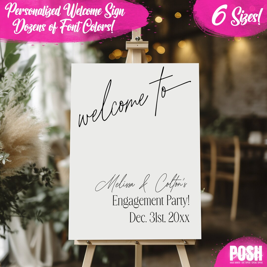 PERSONALIZED WELCOME SIGN Engagement Sign, Engagement Party Sign ...