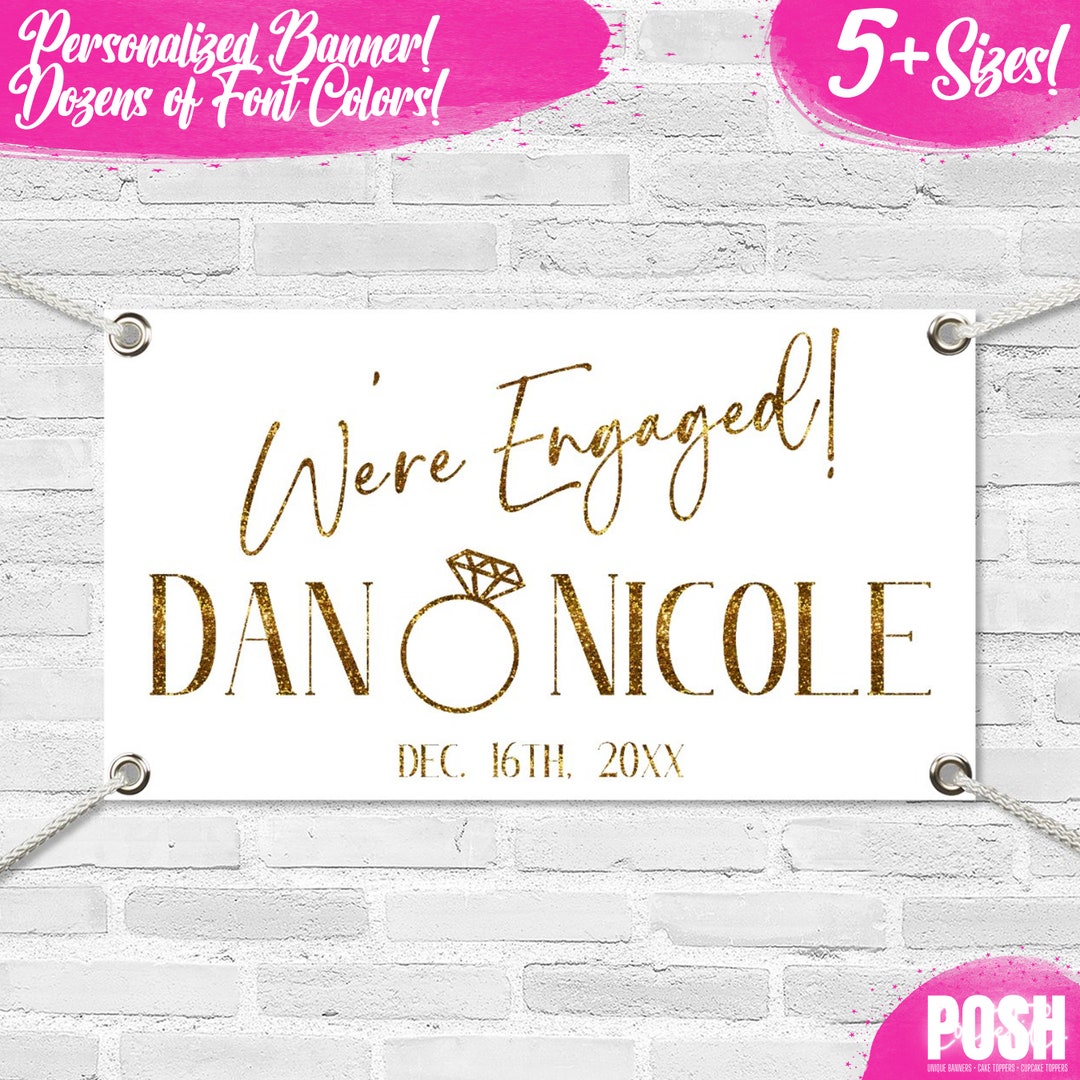 PERSONALIZED Congrats | Engagement Party Decor | Engagement Party ...