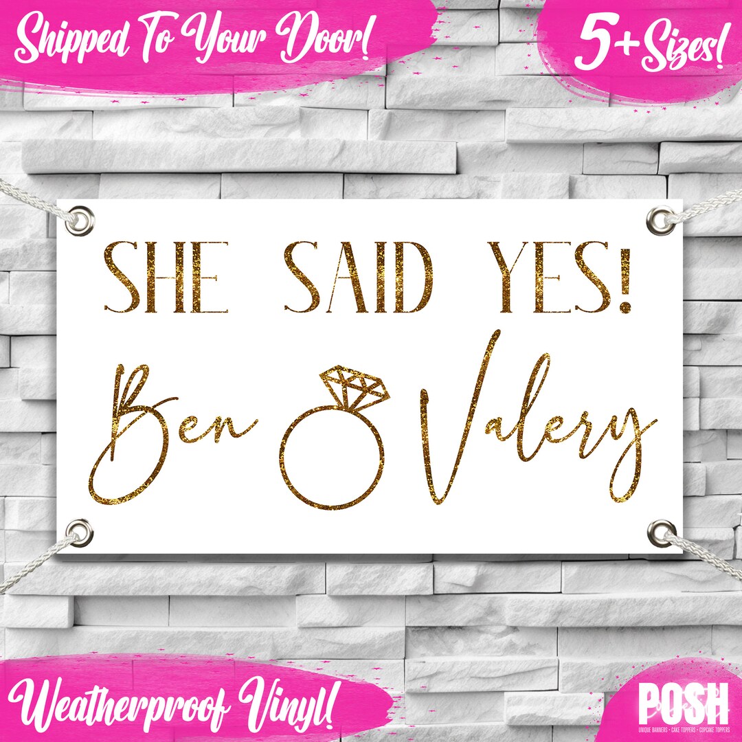 PERSONALIZED She Said Yes Engagement Party Decor Engagement Party ...