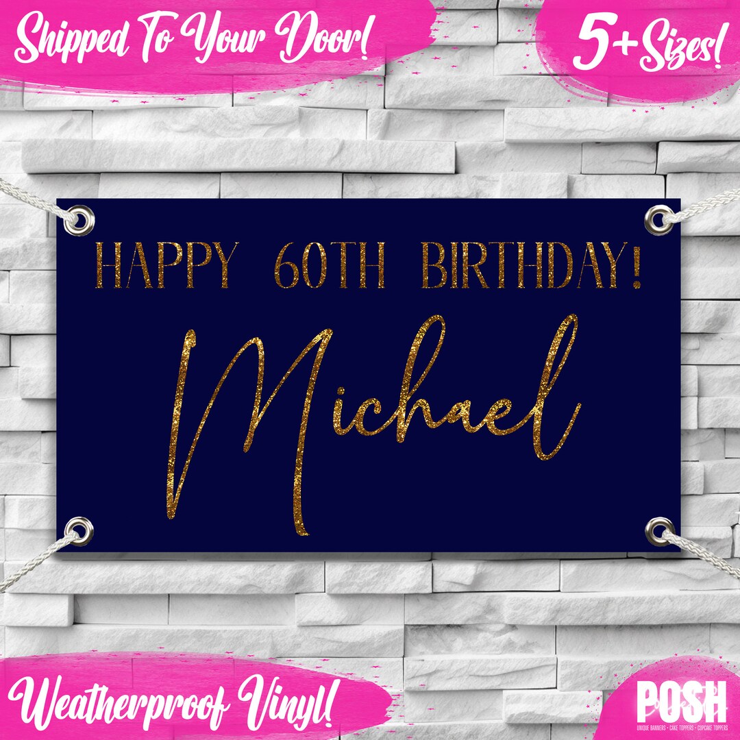 60TH BIRTHDAY BANNER | 60th Birthday, 60, 60th, Banner, Custom Banner ...