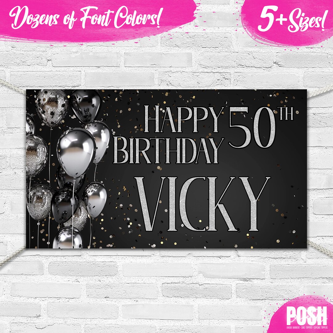50TH BIRTHDAY BANNER | 50th Birthday, Birthday Banner, 50th Birthday ...