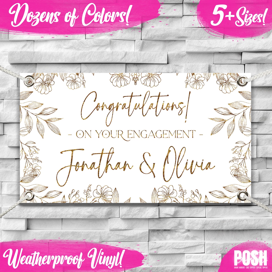 PERSONALIZED Congrats | Engagement Party Decor | Engagement Party ...